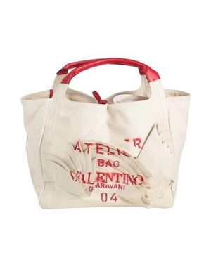 Valentino Garavani Handbag Ivory Soft Leather, Textile Fibers - White