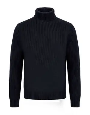 ZANONE Virgin Wool Turtleneck Sweater - Midnight Blue