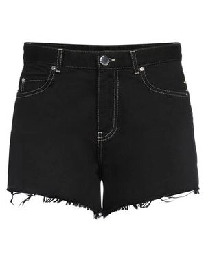 Pinko High Waisted Embroidered Denim Shorts - Black