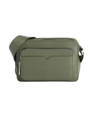 VALEXTRA V-line Reporter Bag Cross-body Bag Military Calfskin - Green