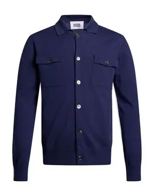 Alpha Studio Cardigan Ivory Size Geelong Wool - Blue