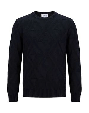 Alpha Studio Midnight Merino Wool Crewneck Sweater - Blue