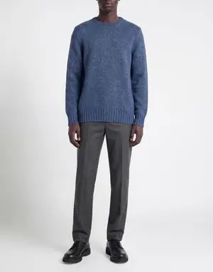 Alpha Studio Mélange Wool And Alpaca Wool Crewneck Sweater