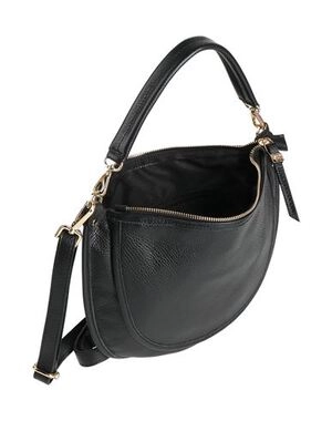 LAURA DI MAGGIO Pebbled Leather Handbag With Charms - Black