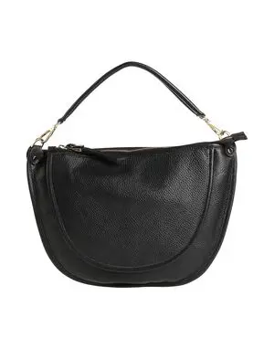 LAURA DI MAGGIO Pebbled Leather Handbag With Charms - Black