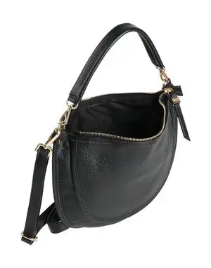 LAURA DI MAGGIO Pebbled Leather Handbag With Charms - Black