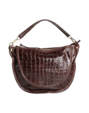 LAURA DI MAGGIO Garnet Leather Handbag With Crocodile Print - Brown