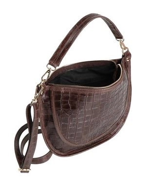 LAURA DI MAGGIO Garnet Leather Handbag With Crocodile Print - Brown
