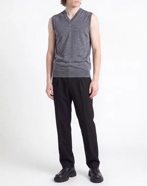 Alpha Studio Sleeveless V-neck Sweater Vest In Wool - Grey