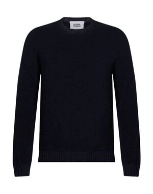 Alpha Studio Midnight Wool Sweater - Blue
