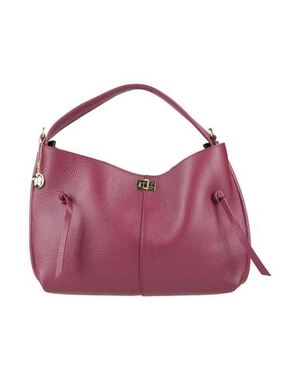 LAURA DI MAGGIO Pebbled Leather Tote Bag - Burgundy