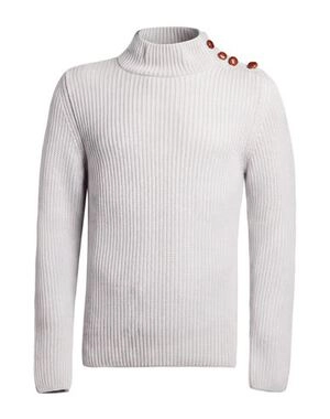 ZANONE Virgin Wool Turtleneck Sweater With Button Detailing - Grey