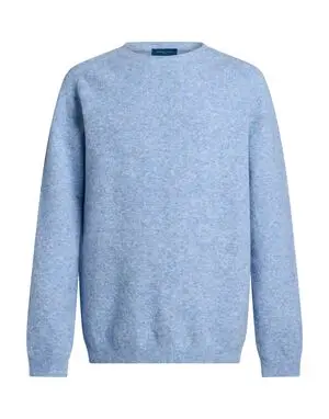DANIELE FIESOLI Crew Neck Merino Wool Blend Sweater - Blue