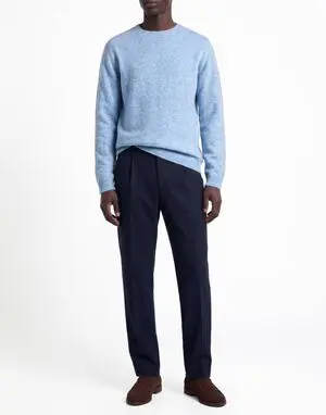 DANIELE FIESOLI Crew Neck Merino Wool Blend Sweater - Blue