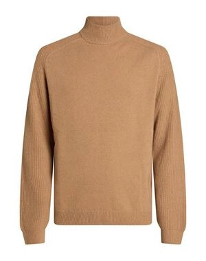 DANIELE FIESOLI Camel Merino Wool & Cashmere Turtleneck Sweater - Beige