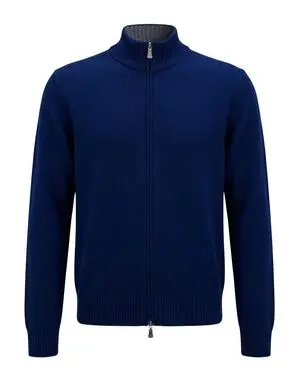 GRAN SASSO Bright Cashmere Zip-up Cardigan - Blue