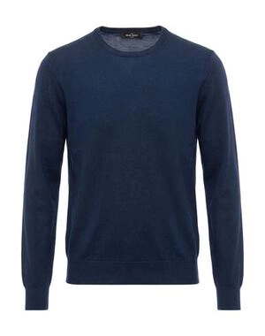 GRAN SASSO GRAN SASSO Orange Cashmere Crewneck Sweater Navy