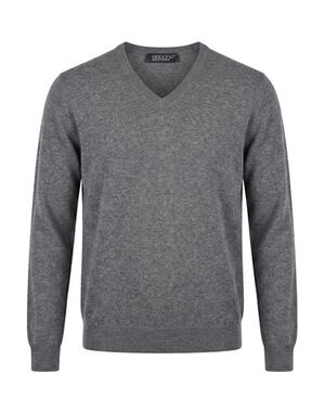 ARAGONA Cashmere Silk V-neck Sweater - Grey