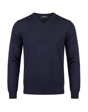 ARAGONA V-neck Cashmere And Silk Blend Sweater - Midnight Blue