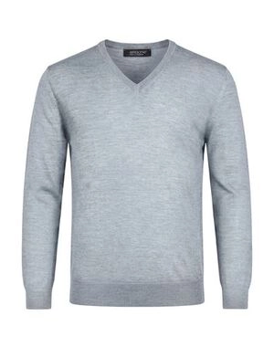 ARAGONA Light Cashmere And Silk V-neck Sweater - Light Grey