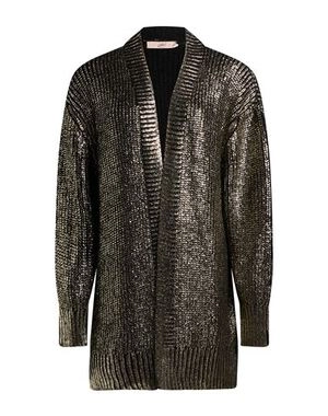 CARLA G. Metallic Ribbed Knit Cardigan - Black