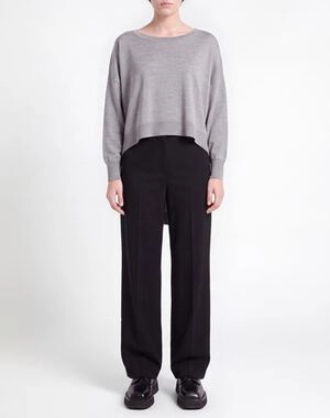 CARLA G. Wool Acrylic Knit Sweater - Grey