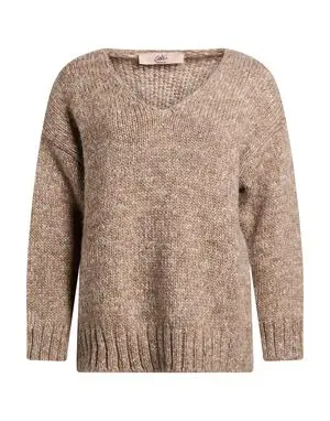 CARLA G. Wool Blend V-neck Sweater - Beige