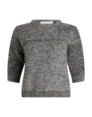 CARACTÈRE Mélange Crewneck Sweater In Mohair Wool And Polyamide - Grey