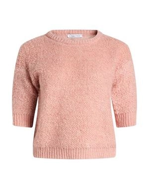CARACTÈRE CARACTÈRE Mélange Crewneck Sweater In Mohair Wool And Polyamide Pink