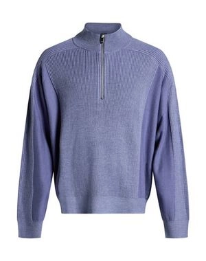 Armani Exchange Ribbed Knit Half-zip Sweater - Blue