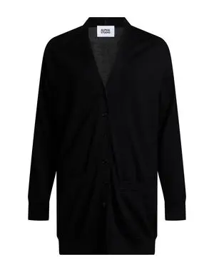 Alpha Studio Merino Wool V-neck Cardigan - Black