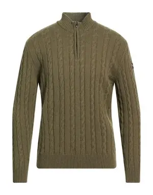 Paul & Shark Military Wool & Nylon Cable Knit Quarter-zip Sweater
