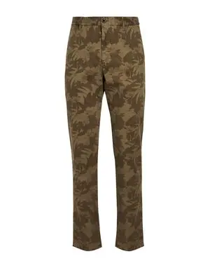 Incotex Military Cotton Stretch Twill Floral Print Casual Pants