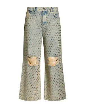 8PM Embellished Wide-leg Jeans