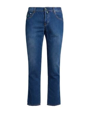 LUIGI BORRELLI NAPOLI Jeans Size Cotton, Linen - Blue
