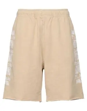 Pinko Sky Cotton Terry Shorts With Logo Print - Beige