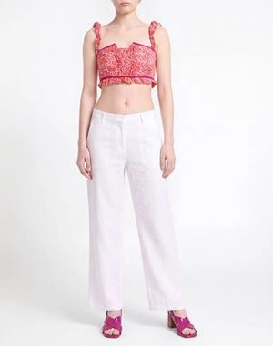 Poupette St Barth Viscose Floral Print Crop Top - Pink