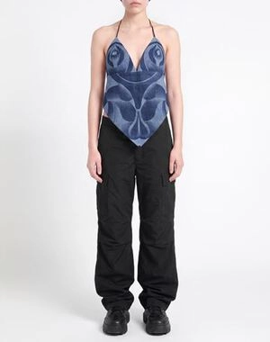 CONNER IVES Printed Denim Halter Top