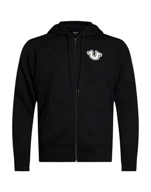 True Religion Cotton & Polyester Fleece Zip-up Hoodie With Appliqu