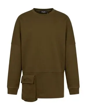 Dsquared2 Embroidered Logo Crewneck Long Sleeve T-shirt Dress - Green