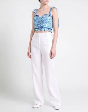 Poupette St Barth Floral Print Shirred Cropped Top
