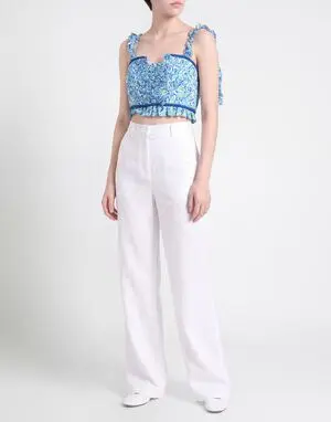 Poupette St Barth Floral Print Shirred Cropped Top