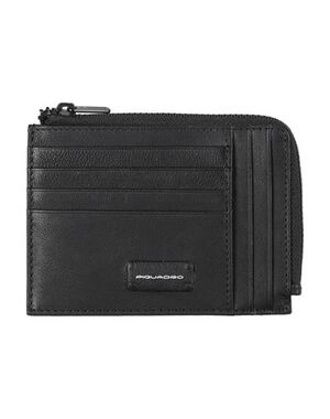 PIQUADRO Wallet Cow Leather, Aluminum - Black