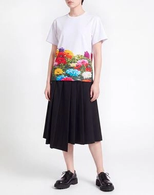 Comme Des Garçons Polyester Floral Print T-shirt - White