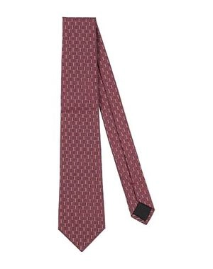 Givenchy Light Brown Silk Neck Tie - Red