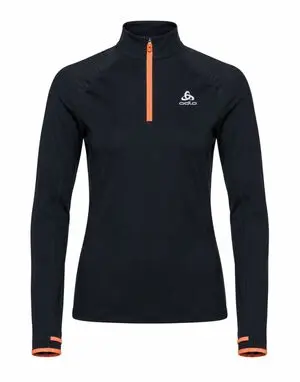 ODLO Base Layer Long Sleeve Half-zip Performance Top With Thumbhole Cuffs