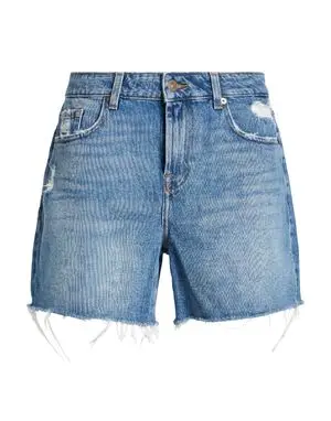 7 For All Mankind High Waisted Distressed Denim Shorts