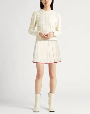 Thom Browne Mini Skirt Ivory Size Virgin Wool, Polyamide, Elastane