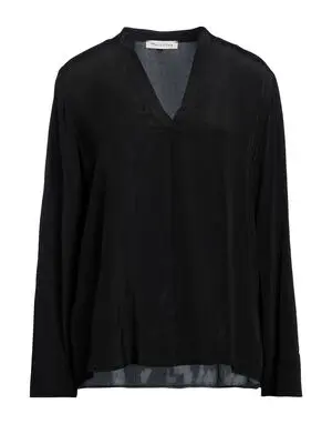 MANILA GRACE Viscose And Silk Blend Long Sleeve V-neck Top