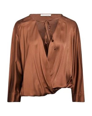 MANILA GRACE Top Military Size Viscose - Brown